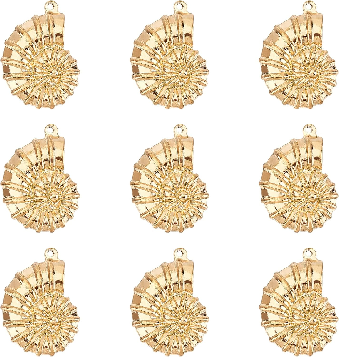 10pcs Golden Shell Shape Pendants Stainless Steel Seashells Pendant ...