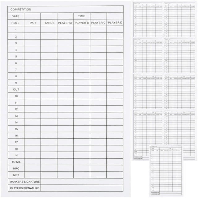 10pcs Golfs Score Record Cards Coated Paper Scorecards Score Record ...