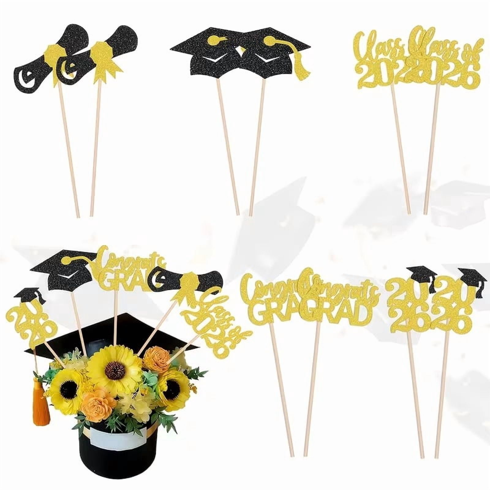 10pcs Graduation Centerpiece Sticks - Class of 2026 Diploma & Cap ...