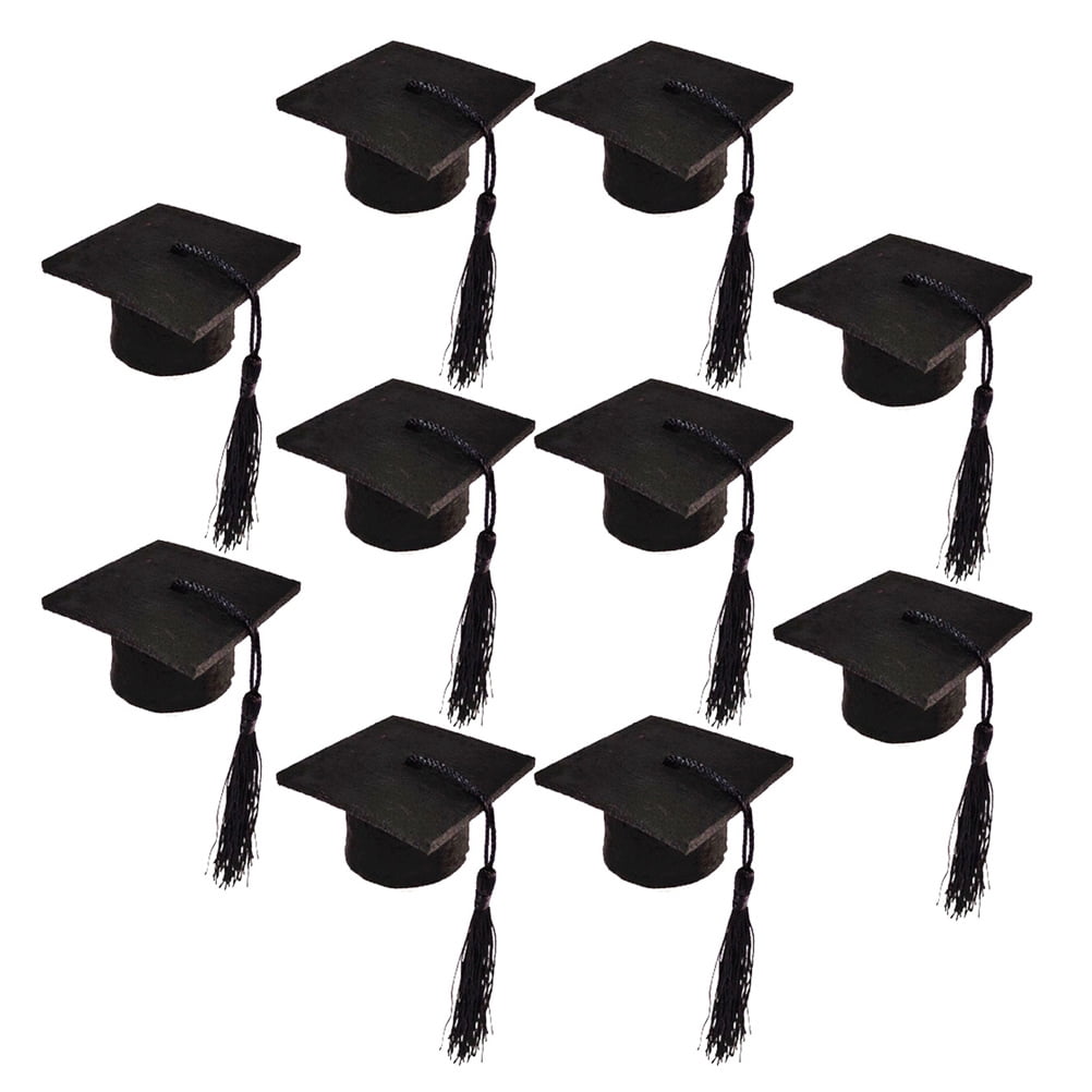 10pcs Graduation Hat Bottle Topper Mini Graduation Caps Mini Hat Bottle ...