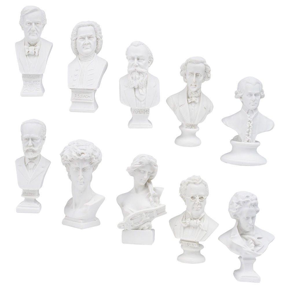 10pcs Greek Bust Statues Mini Head Statues Sketch Practice Bust ...