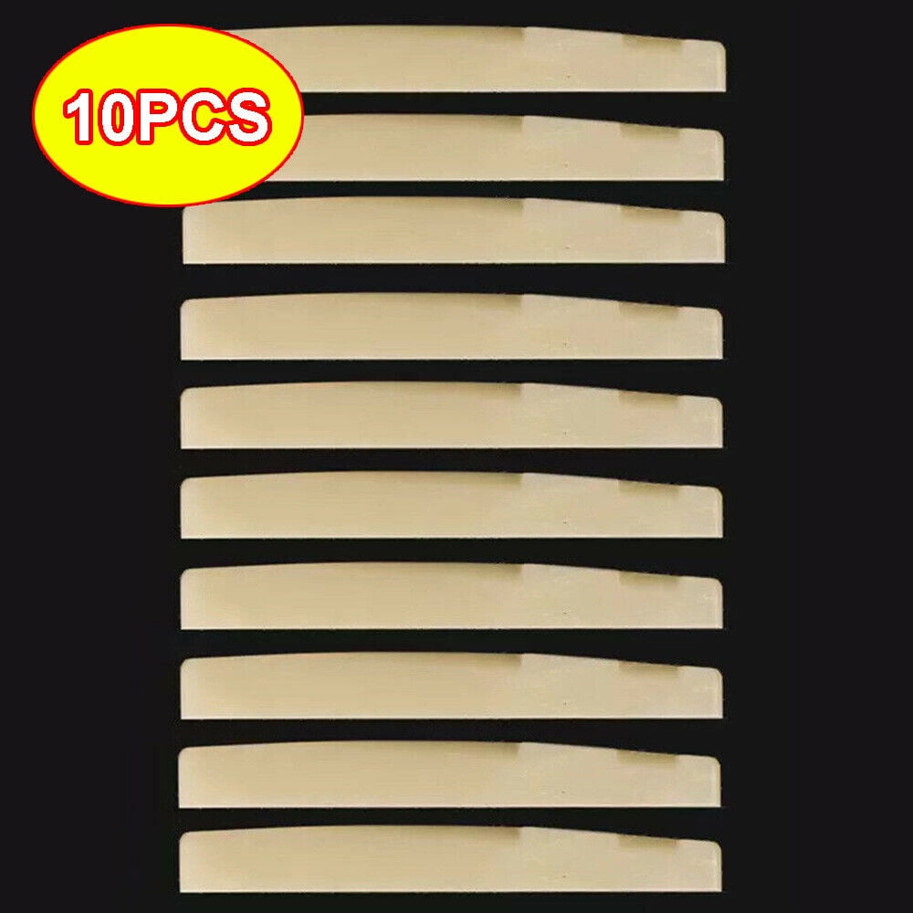 10pcs Guitar Unbleached BONE Saddle nut bridge 72X3X9mm acoustic ...
