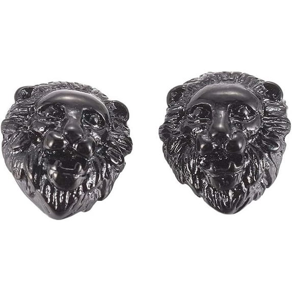 10pcs Gunmetal Lion Head Bead 304 Stainless Steel Metal Animal Spacer ...