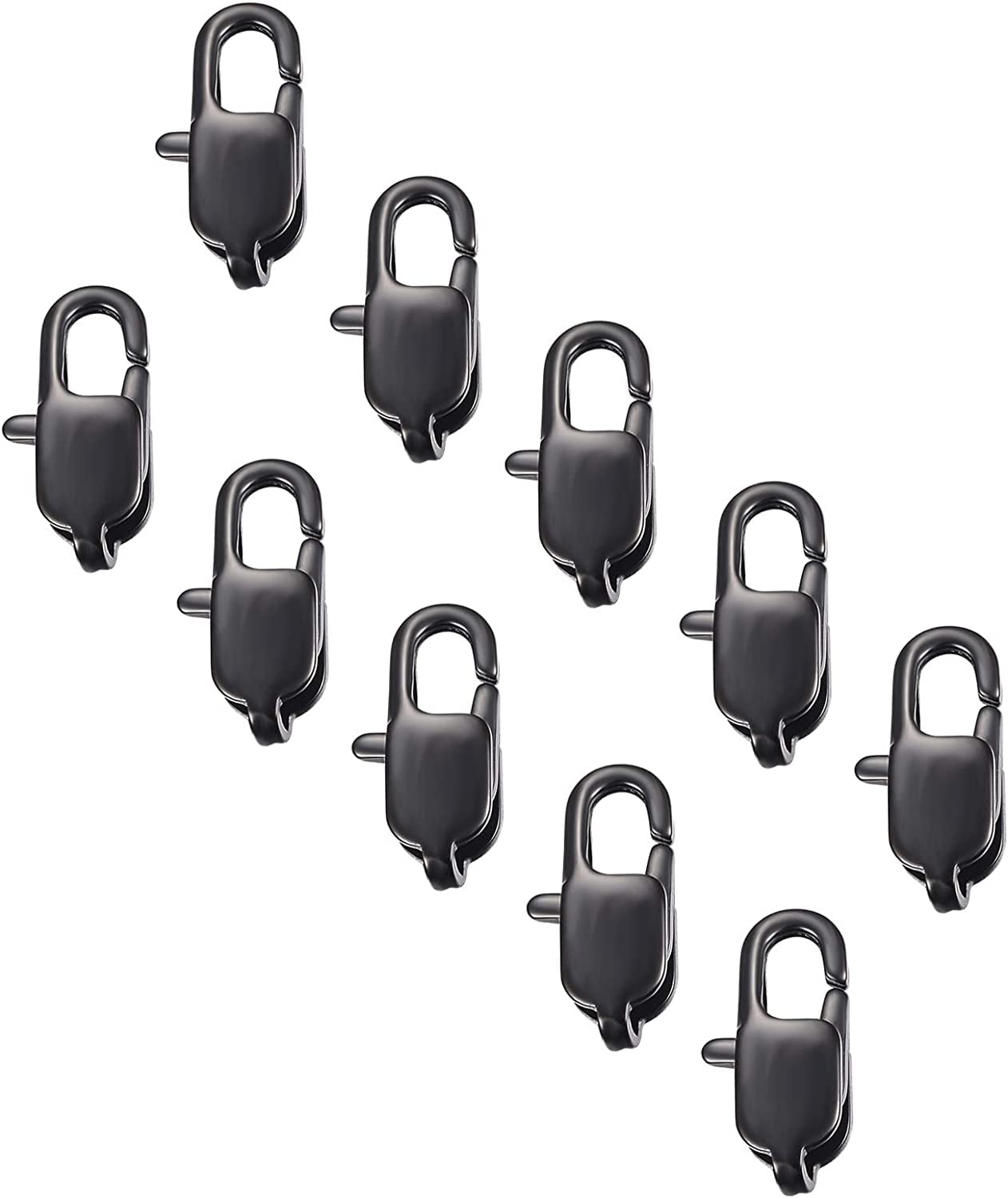 10pcs Gunmetal Stainless Steel Lobster Claw Clasps Rectangle Jewelry ...