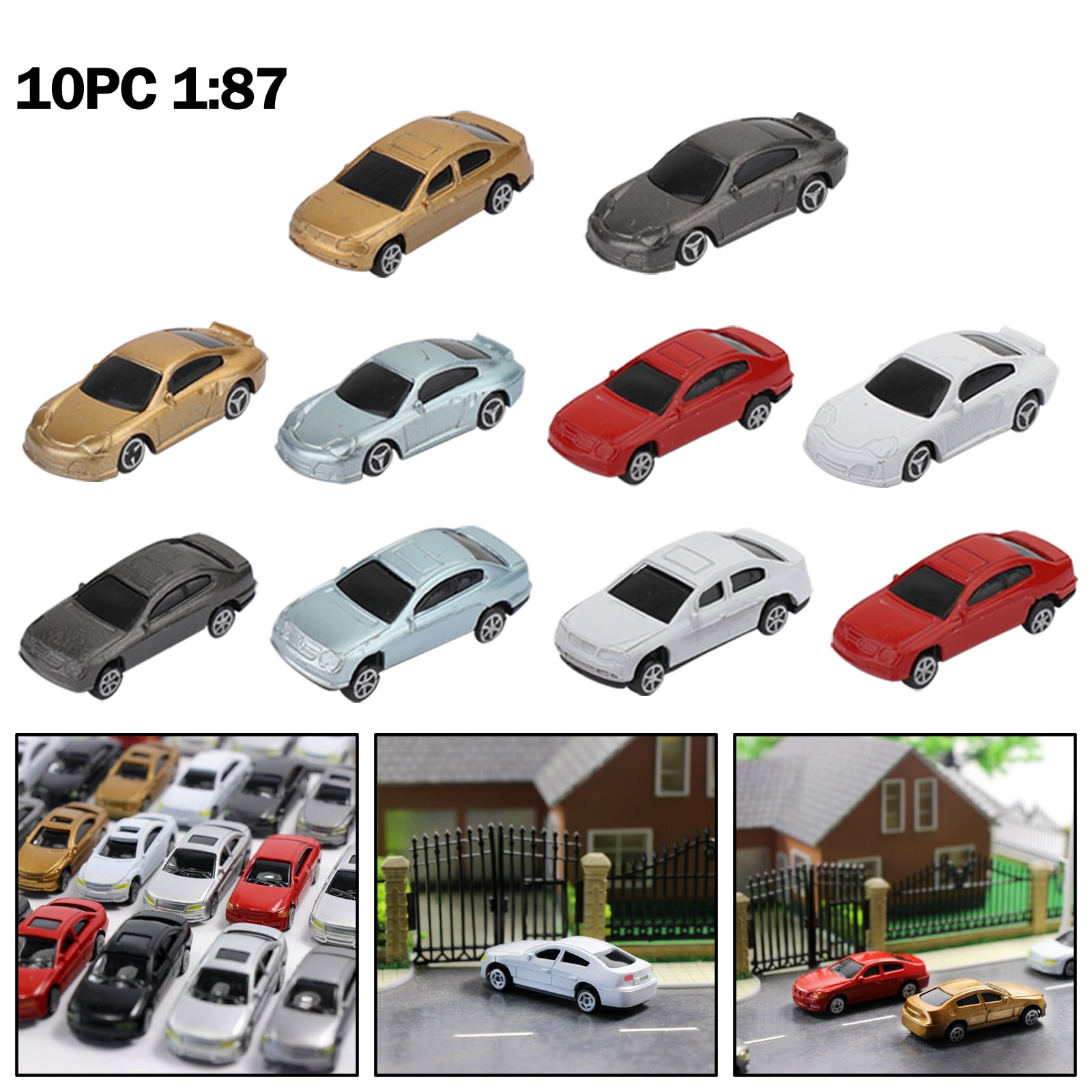 10pcs HO Scale Model Car 1:87 Building Train Scenery Architecture Model ...
