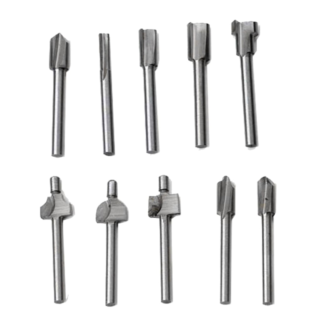 10pcs HSS Router Bits Milling Cutter Rotary Tool High Speed Steel ...