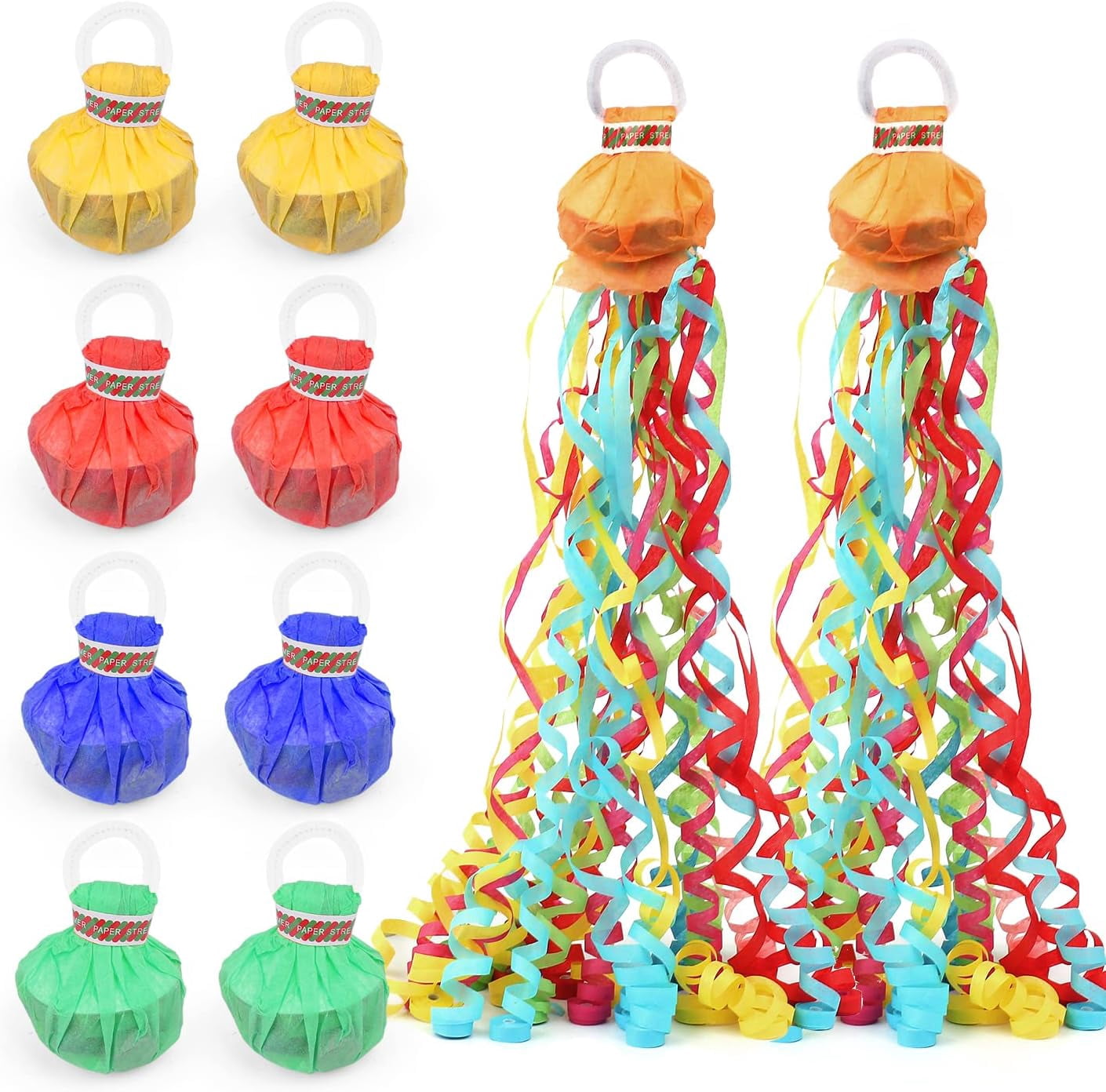 10pcs Hand throw Streamer Poppers, No Mess Confetti Poppers, Party ...