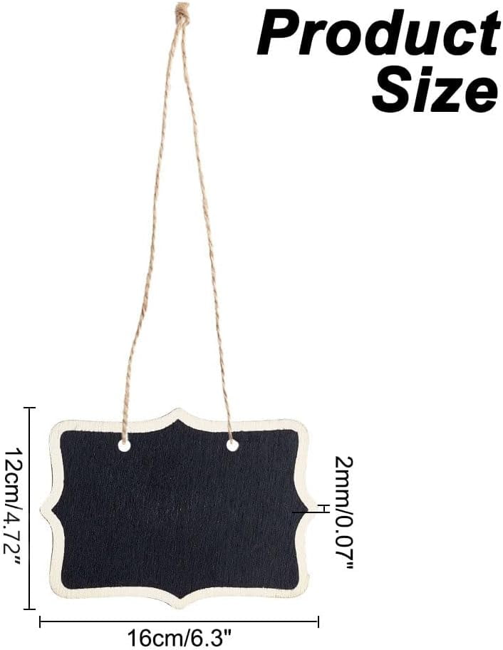 10pcs Hanging Chalkboards Signs with String Erasable Wood Double-Sided ...