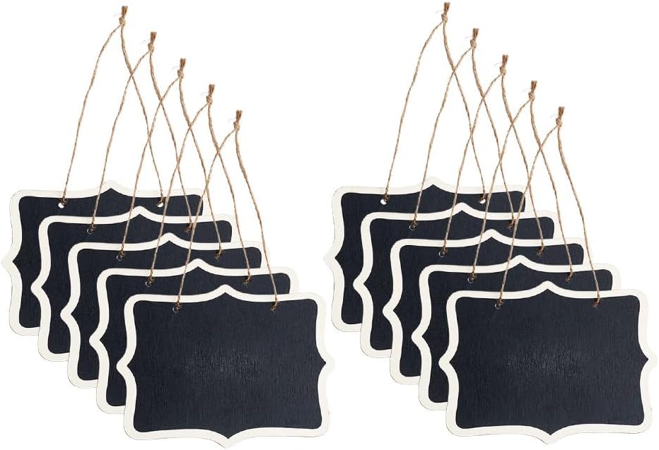 10pcs Hanging Chalkboards Signs with String Erasable Wood Double-Sided ...