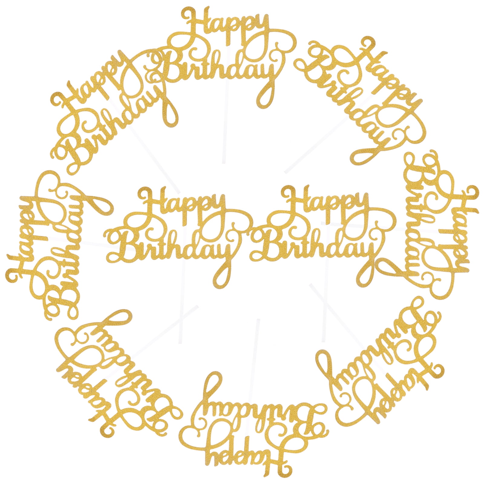 10pcs Happy Birthday Cake Pick Decoration Paper Made Cake Picks ...