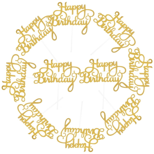10pcs Happy Birthday Cake Pick Decoration Paper Made Cake Picks ...