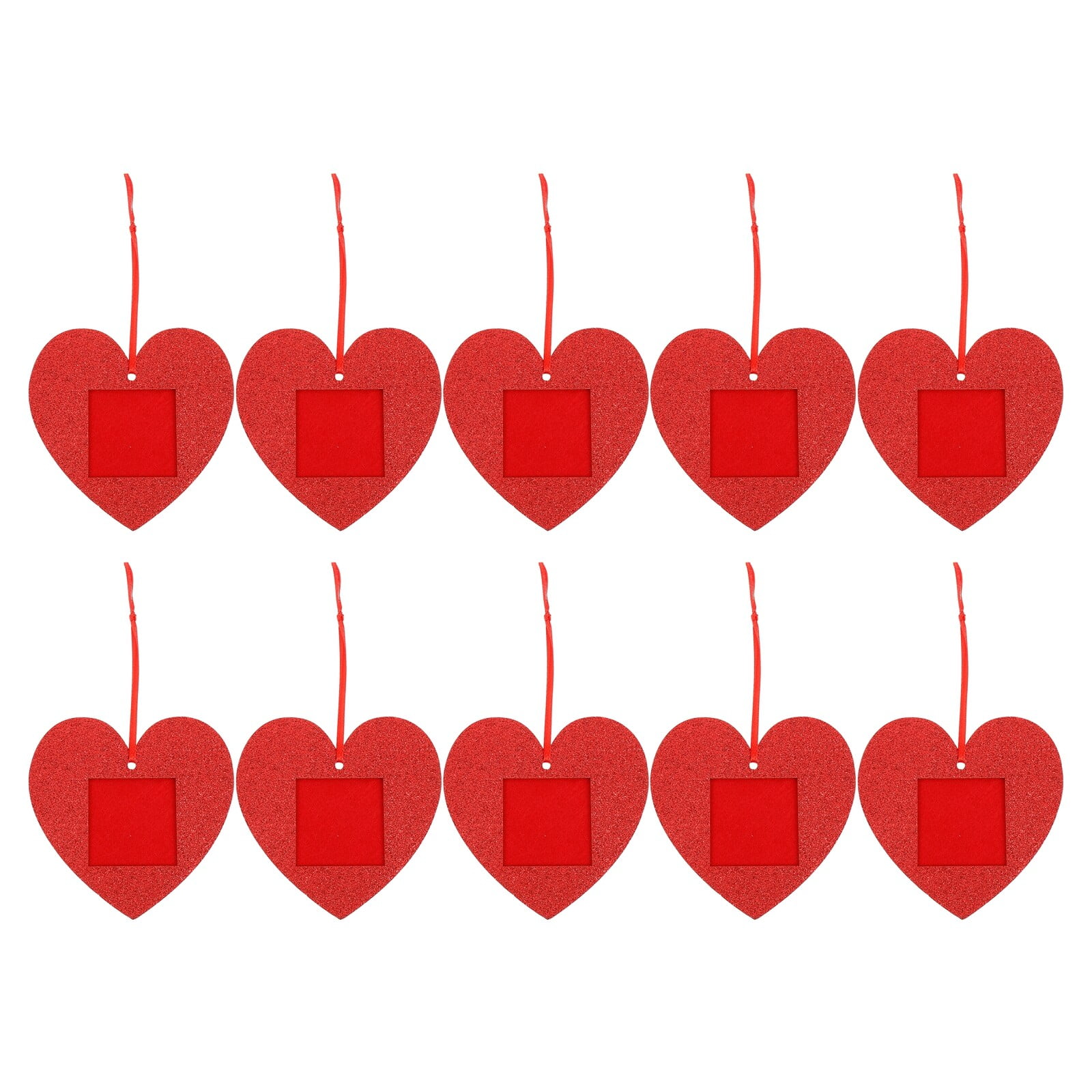 Howooi 10pcs Heart Glitter Photo Frames Mini Valentine's Day Felt ...