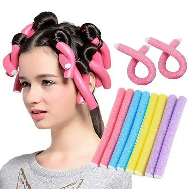 10pcs Heatless Hair Curler Colorful Curls Curling Rod Roller Sticks ...