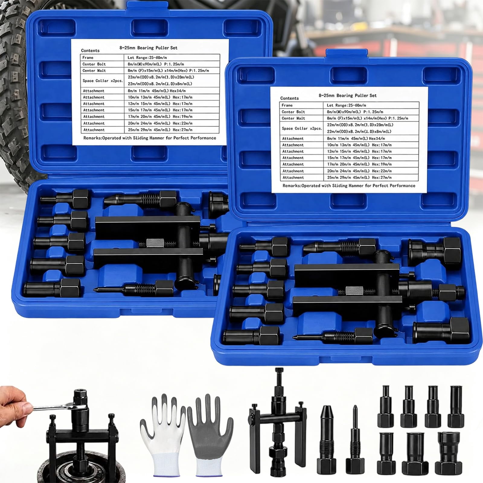 10pcs Heavy Duty Blind Hole Bearing Puller Tool Set, Internal ...