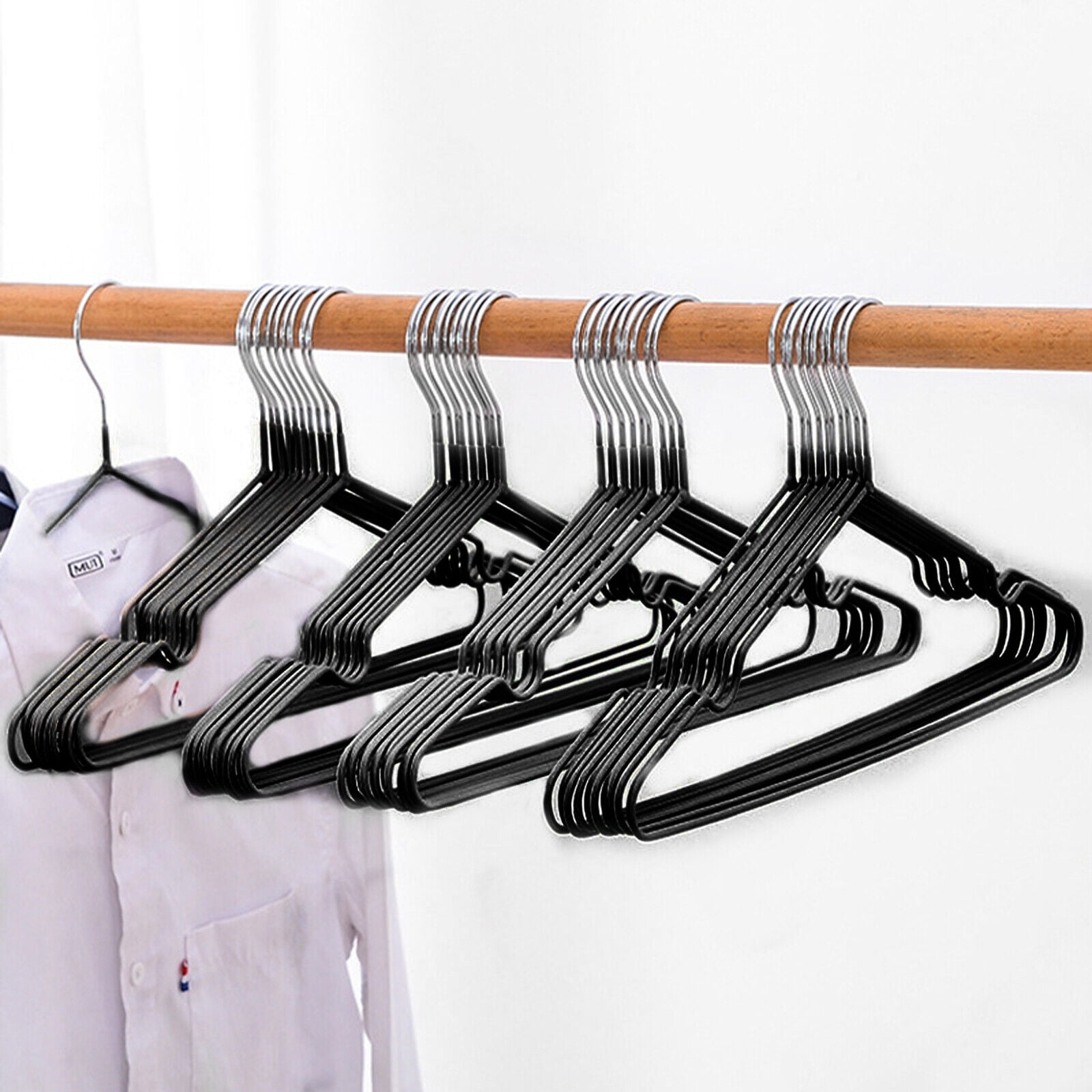 10pcs Heavy Duty Metal Wire Suit Clothes Hangers 16" Strong Standard ...