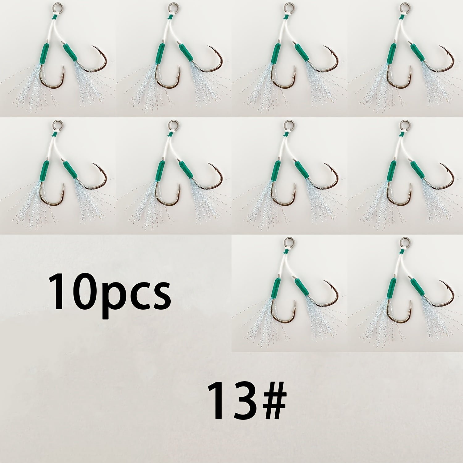 10pcs High Quality Sea Fishing Double Auxiliary Fishing Hooks ...