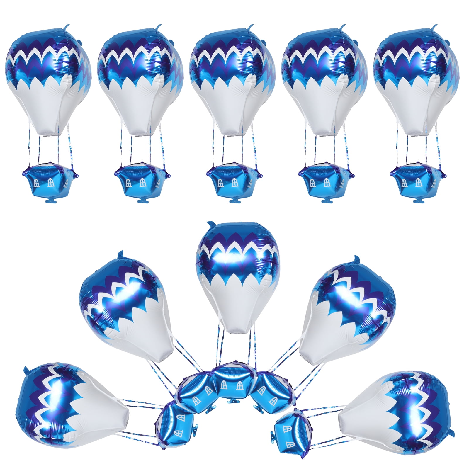 10pcs Hot Air Balloon Shaped Aluminum Film Balloons for Birthday ...