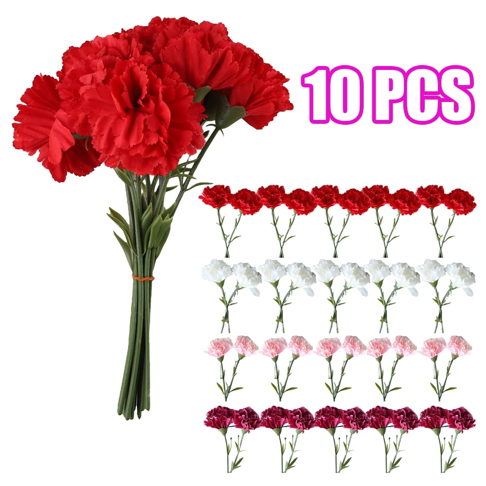 10pcs Immersive Carnation Simulation For Wedding And Party Decoration ...