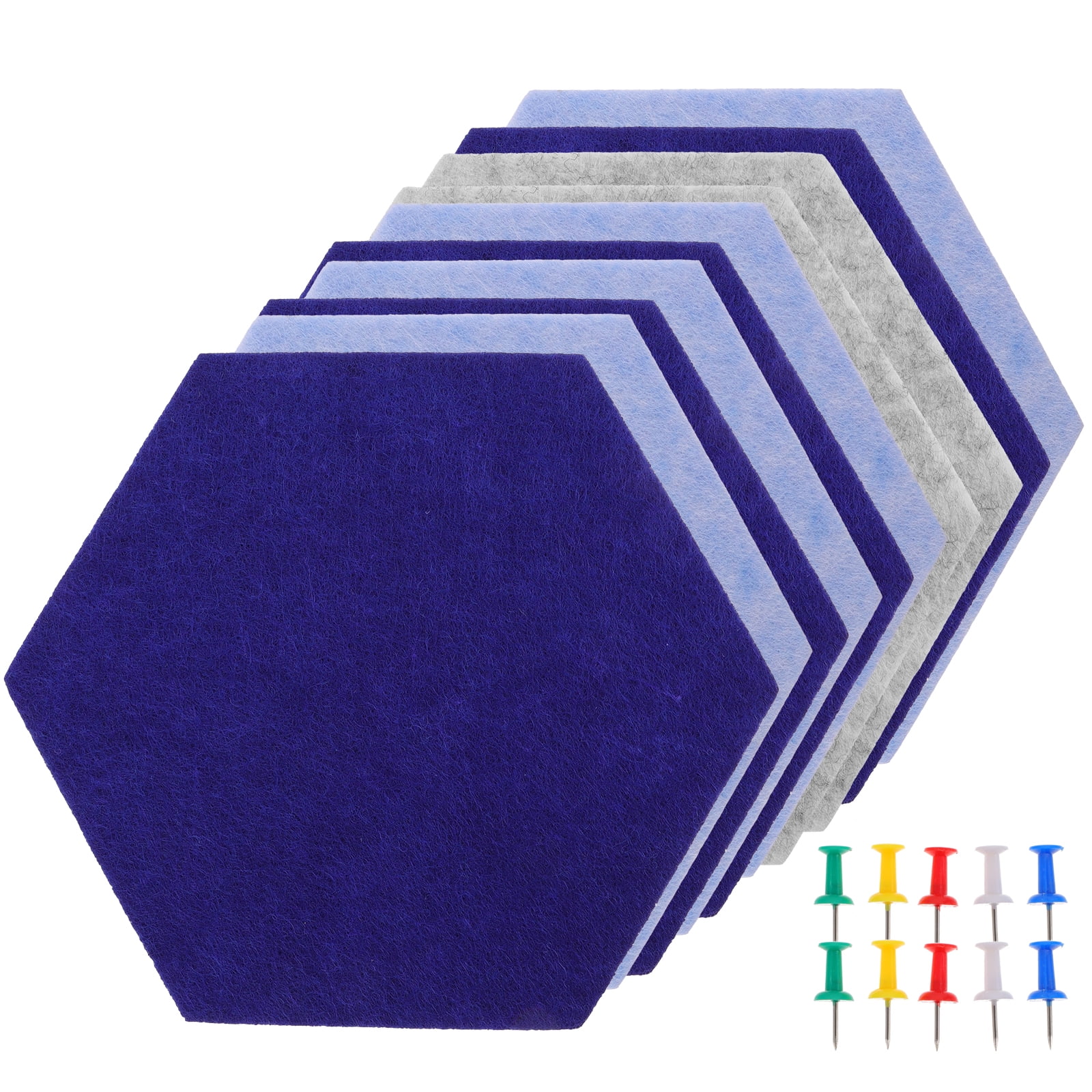 10pcs Indoors Mount Felt Bulletin Board Adhesive Hexagon Pin Board Memo ...