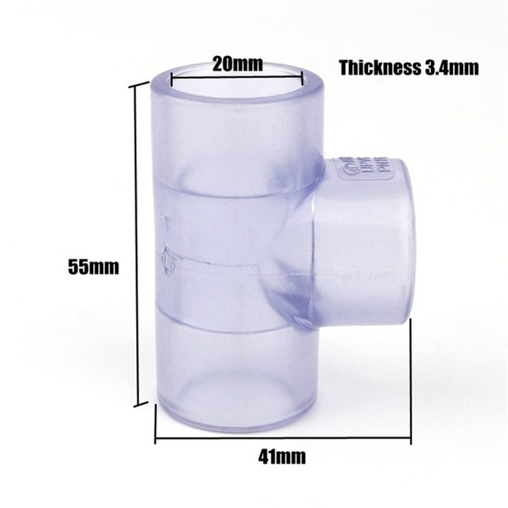 10pcs Inner Dia 20mm Transparent PVC Tee Connector Aquarium Fish Tank ...