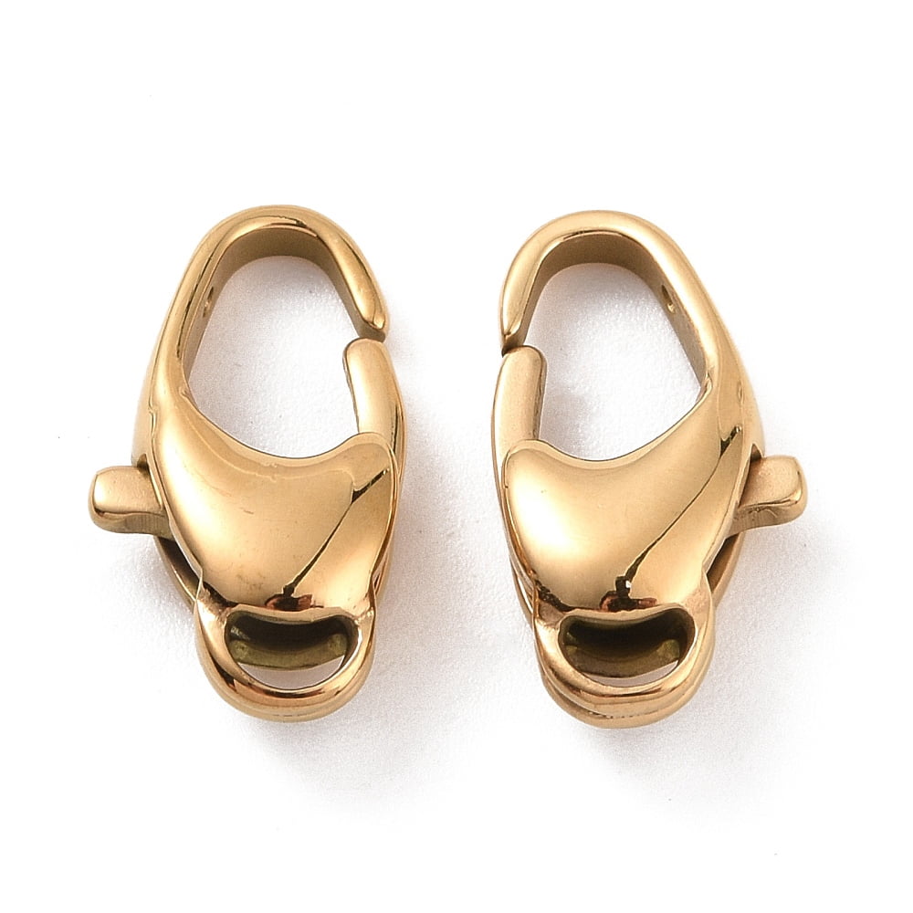 10pcs Ion Plating(IP) 304 Stainless Steel Lobster Claw Clasps Golden ...