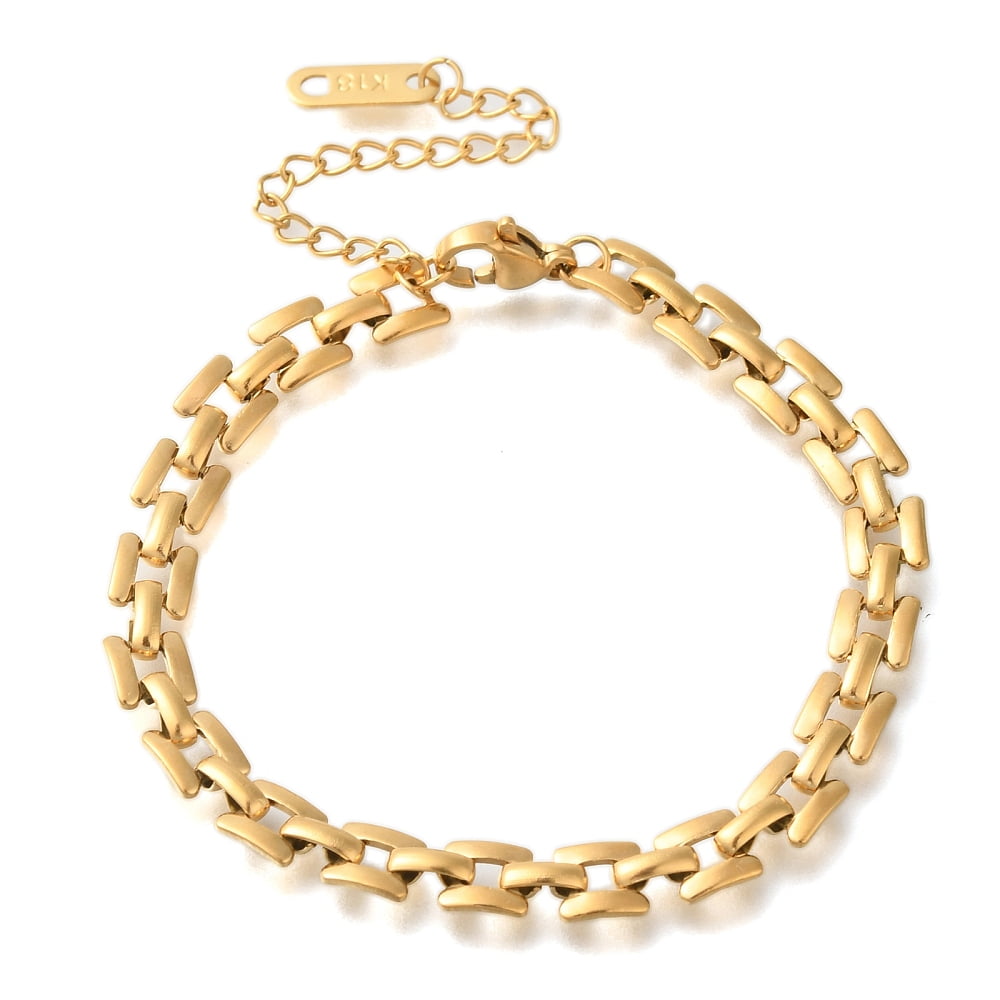 10pcs Ion Plating(IP) 304 Stainless Steel Panther Chain Bracelets for ...