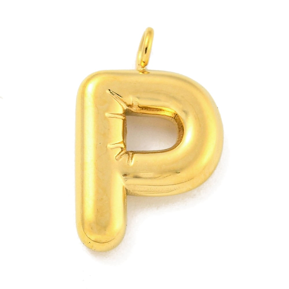 10pcs Ion Plating(IP) 304 Stainless Steel Pendants Letter Charm Golden ...