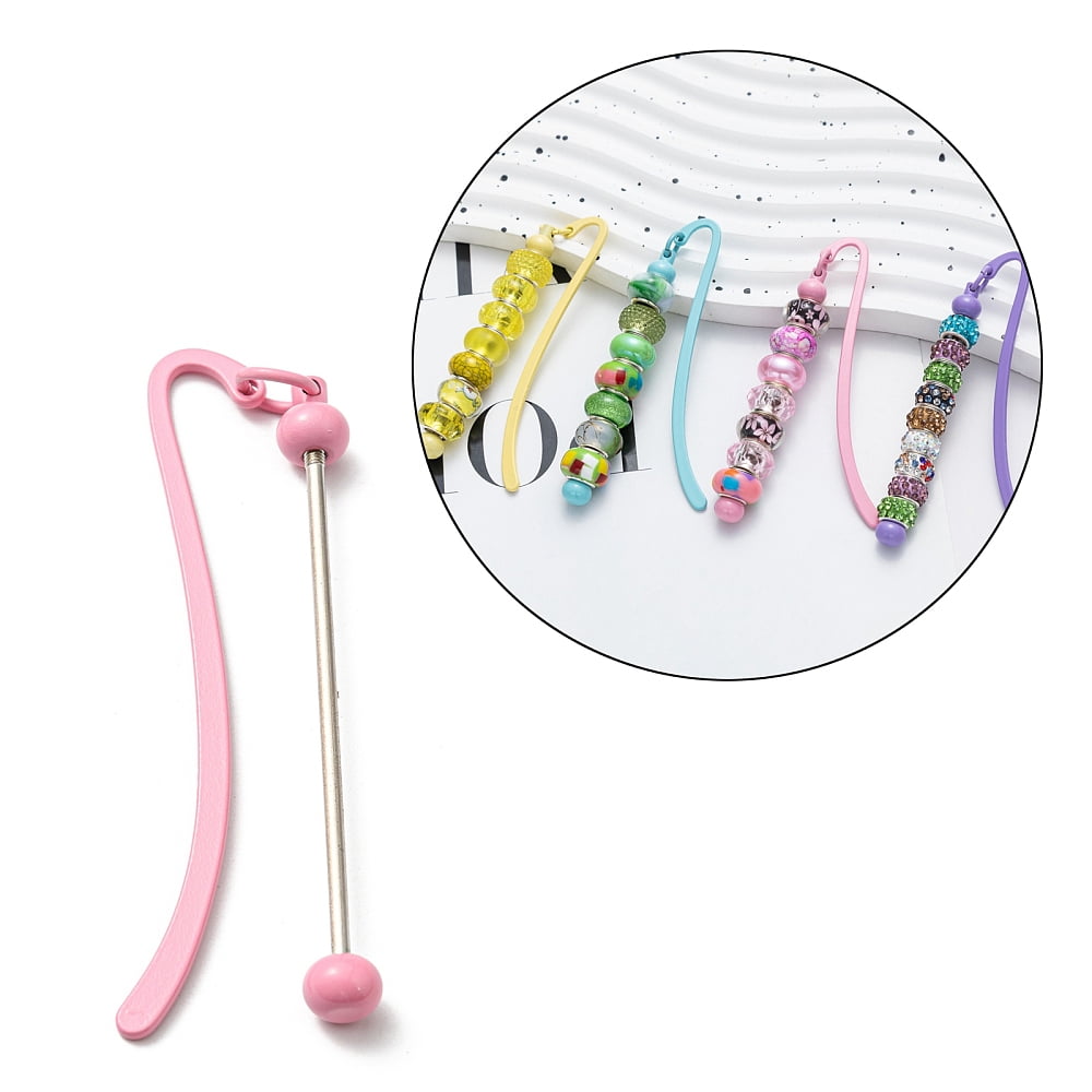 10pcs Iron & Alloy Bookmarks with Beadable Bar Pendant Candy color Hook ...