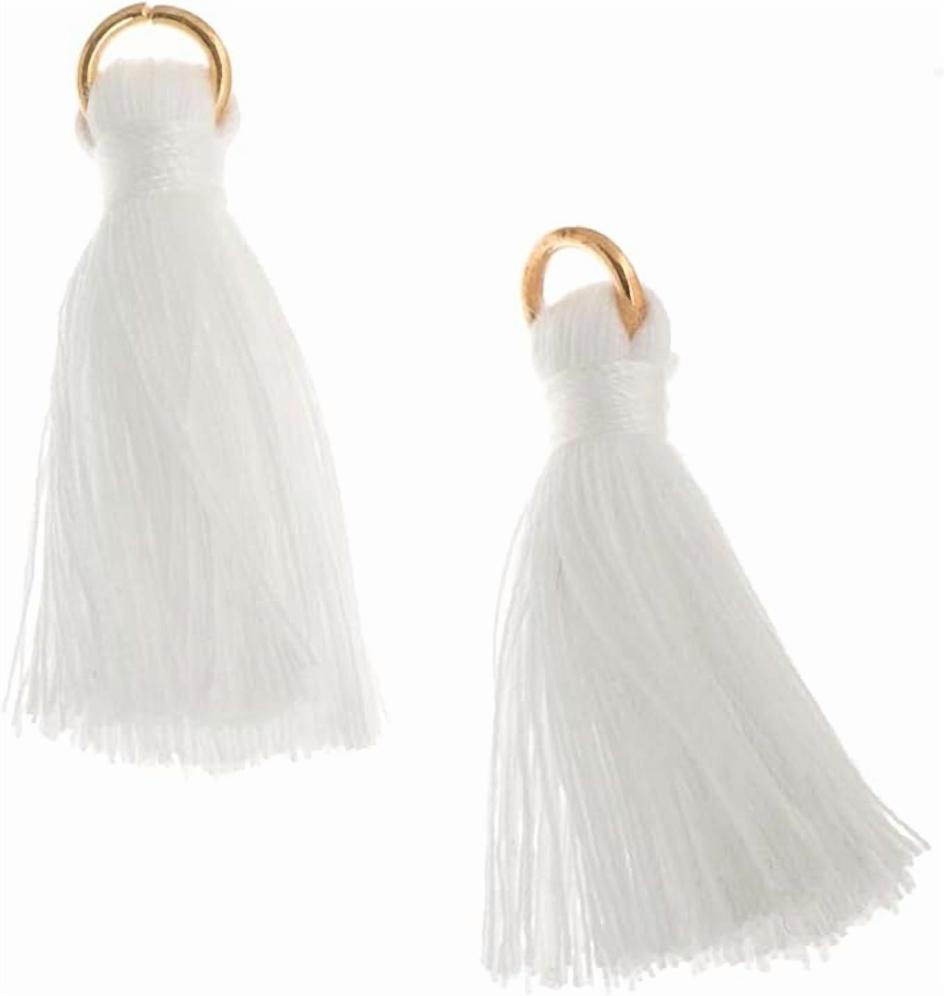 10pcs John Bead 1in White Mini Small Craft Poly Cotton Tassels for DIY ...