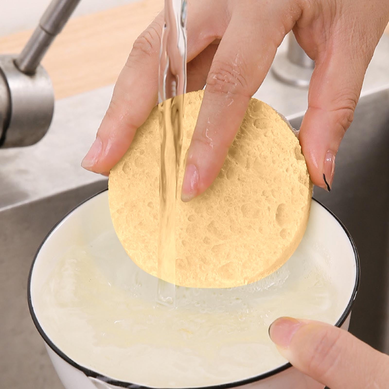 10pcs Kitchen sponges for Washing Dishes, Round Natural Cleaning Sponge ...