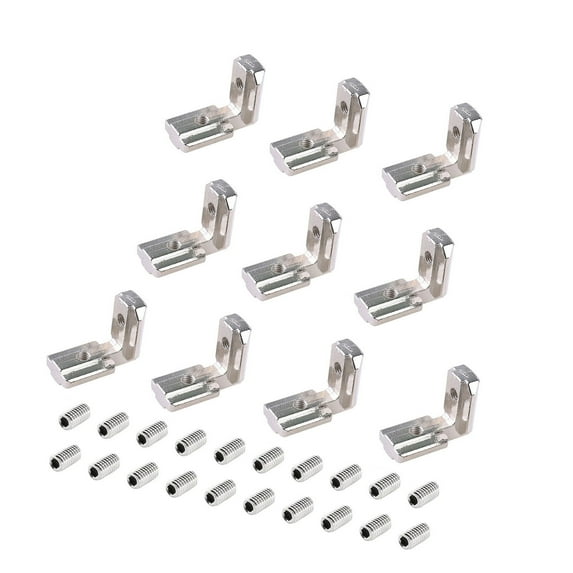 10pcs L Shape Angles Brackets Inner Corner Connectors with Fastening ...