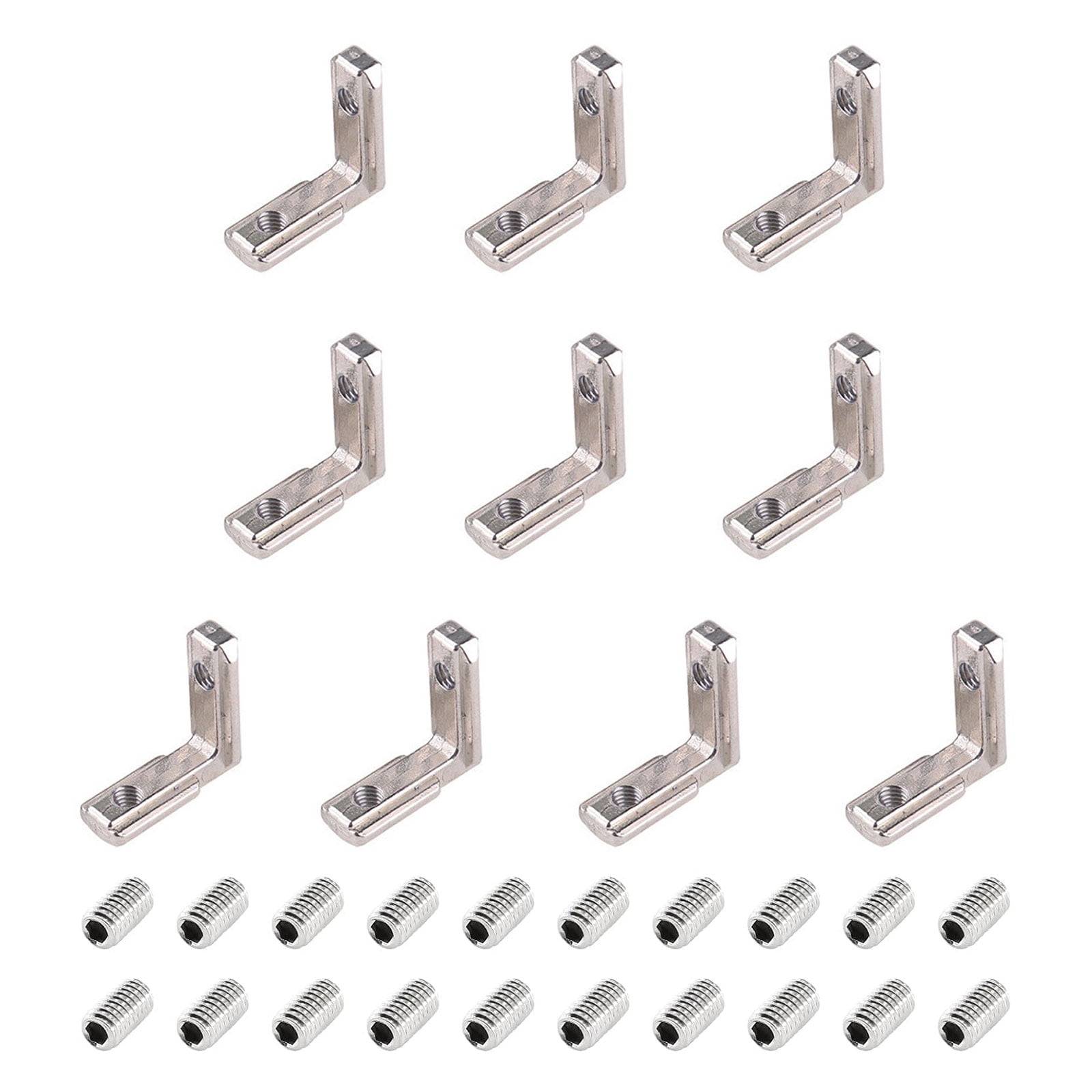 10pcs L Shape Angles Brackets Inner Corner Connectors with Fastening ...