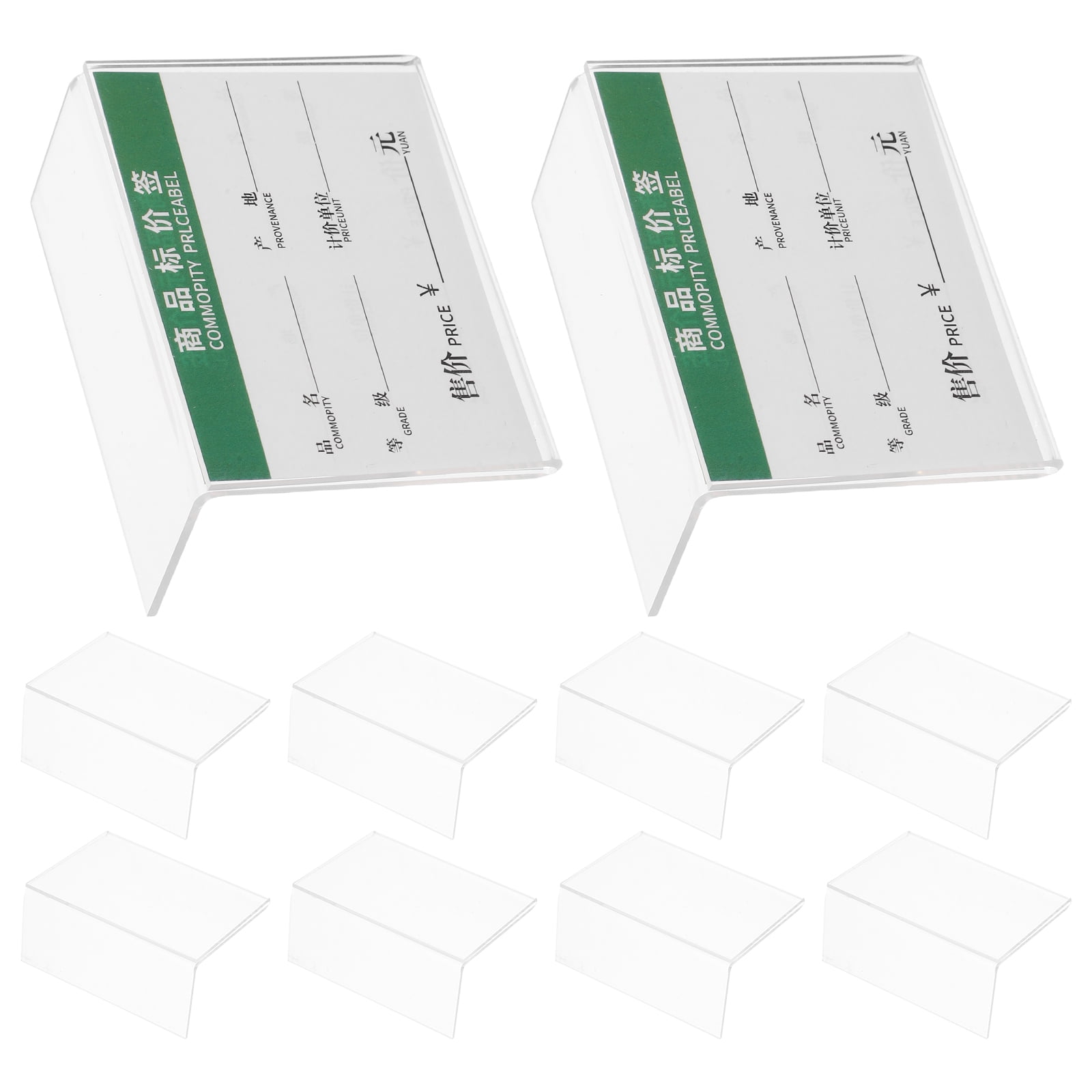 10pcs L Shape Clear Acrylic Price Tag Display Holders Self Adhesive ...