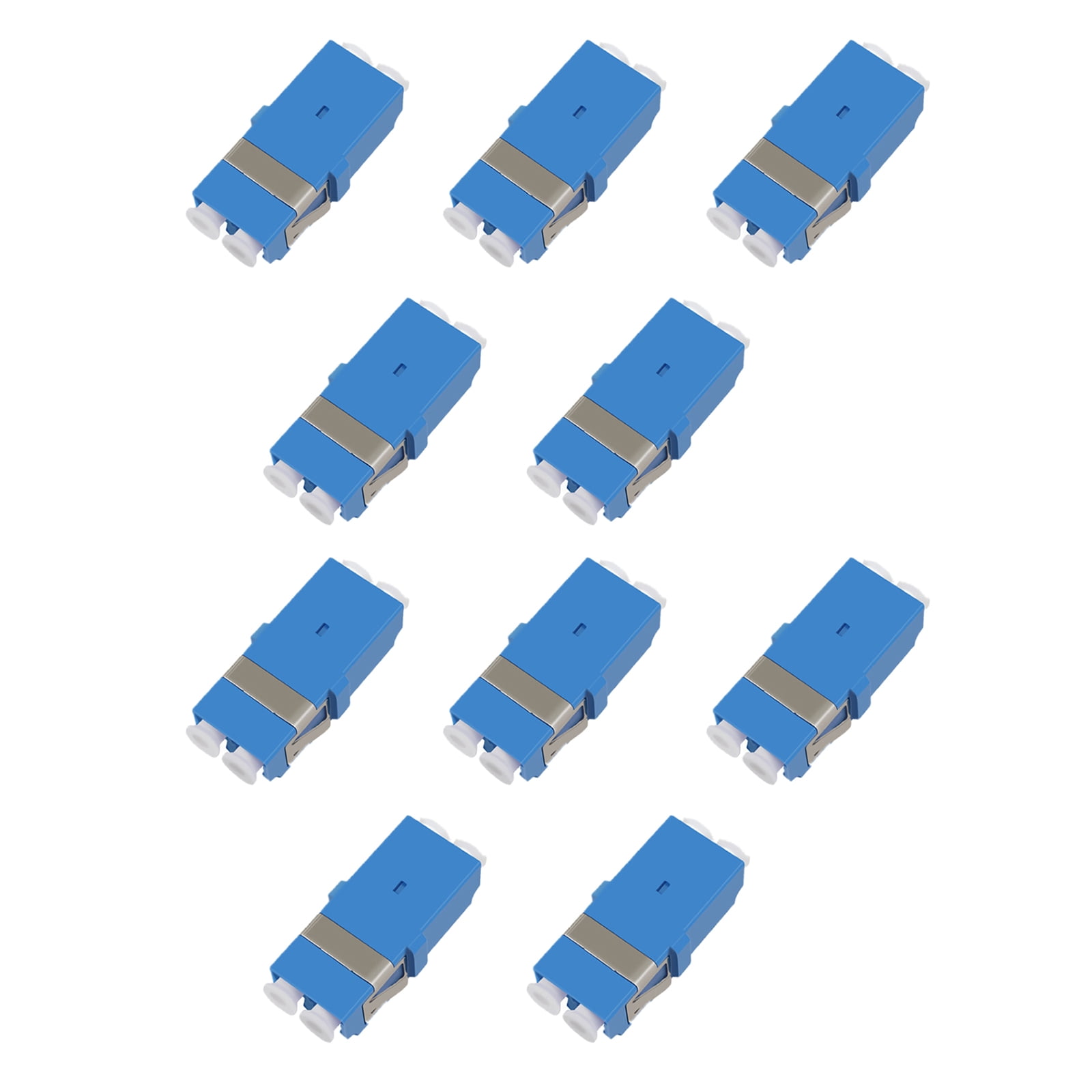 10pcs LC adapter singlemode and multimode blue duplex optical fiber ...
