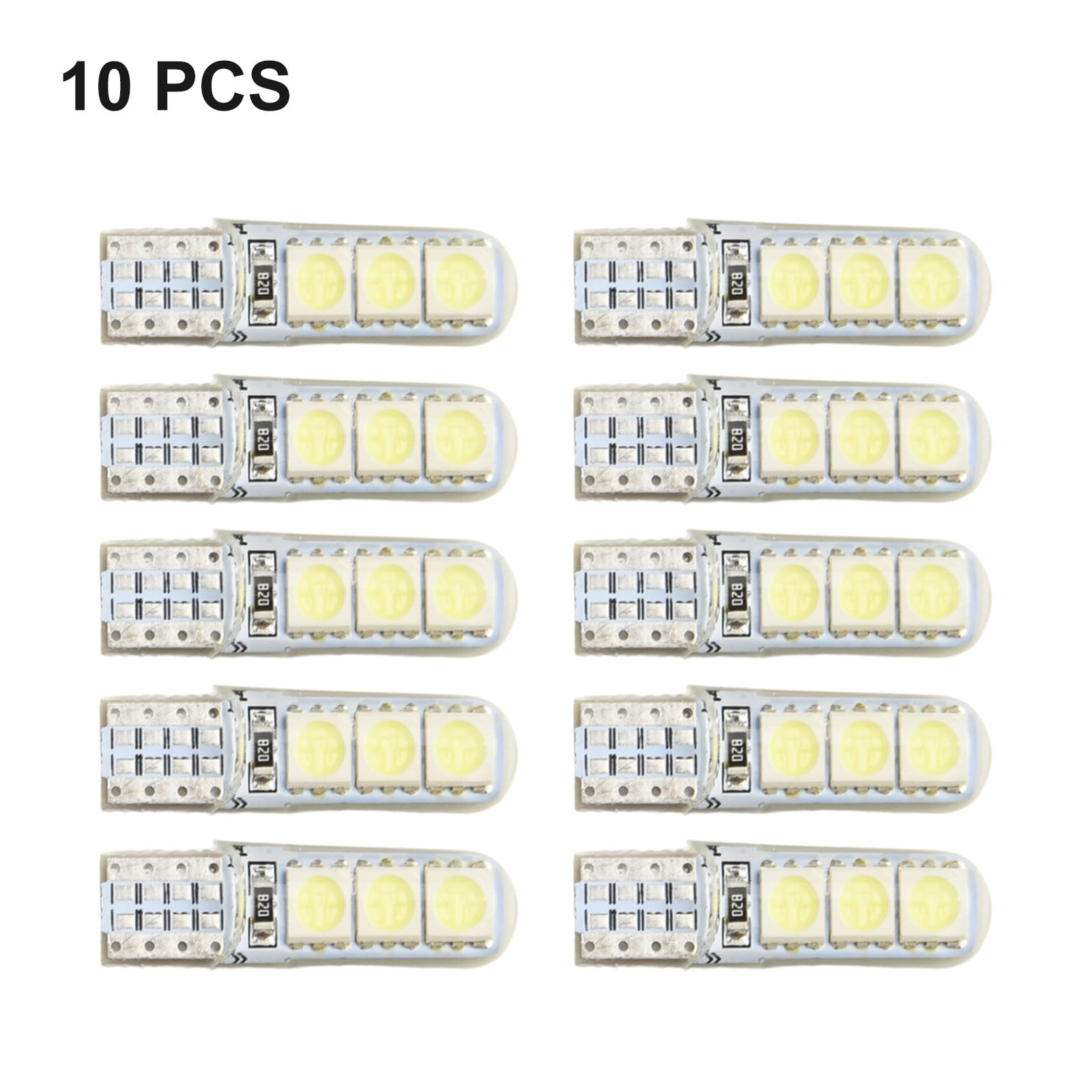 10pcs LED Side Wedge Lights for T10 194 T10-5050-6SMD Silicone Shell - Walmart.com