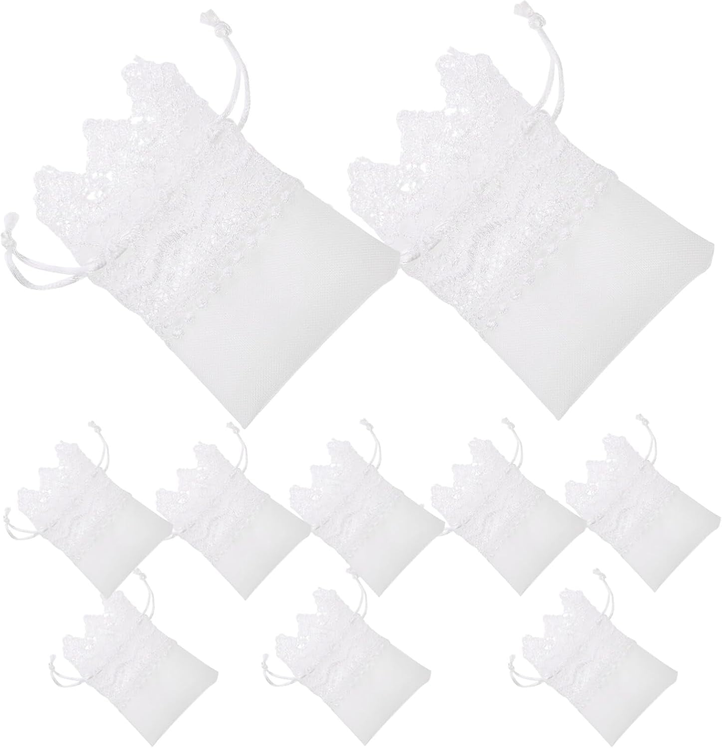 10pcs Lace Bags with Drawstring, 4x3 Inch Small Drawstring Pouch ...