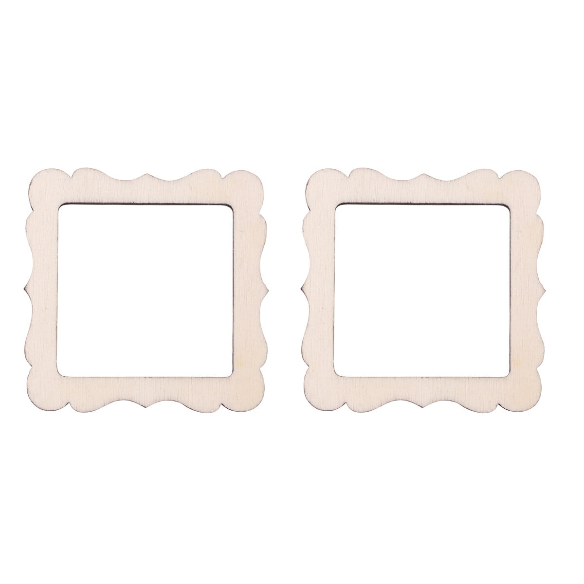 10pcs Lace Square Photo Frame Shape Wooden Pieces Cutouts Craft ...