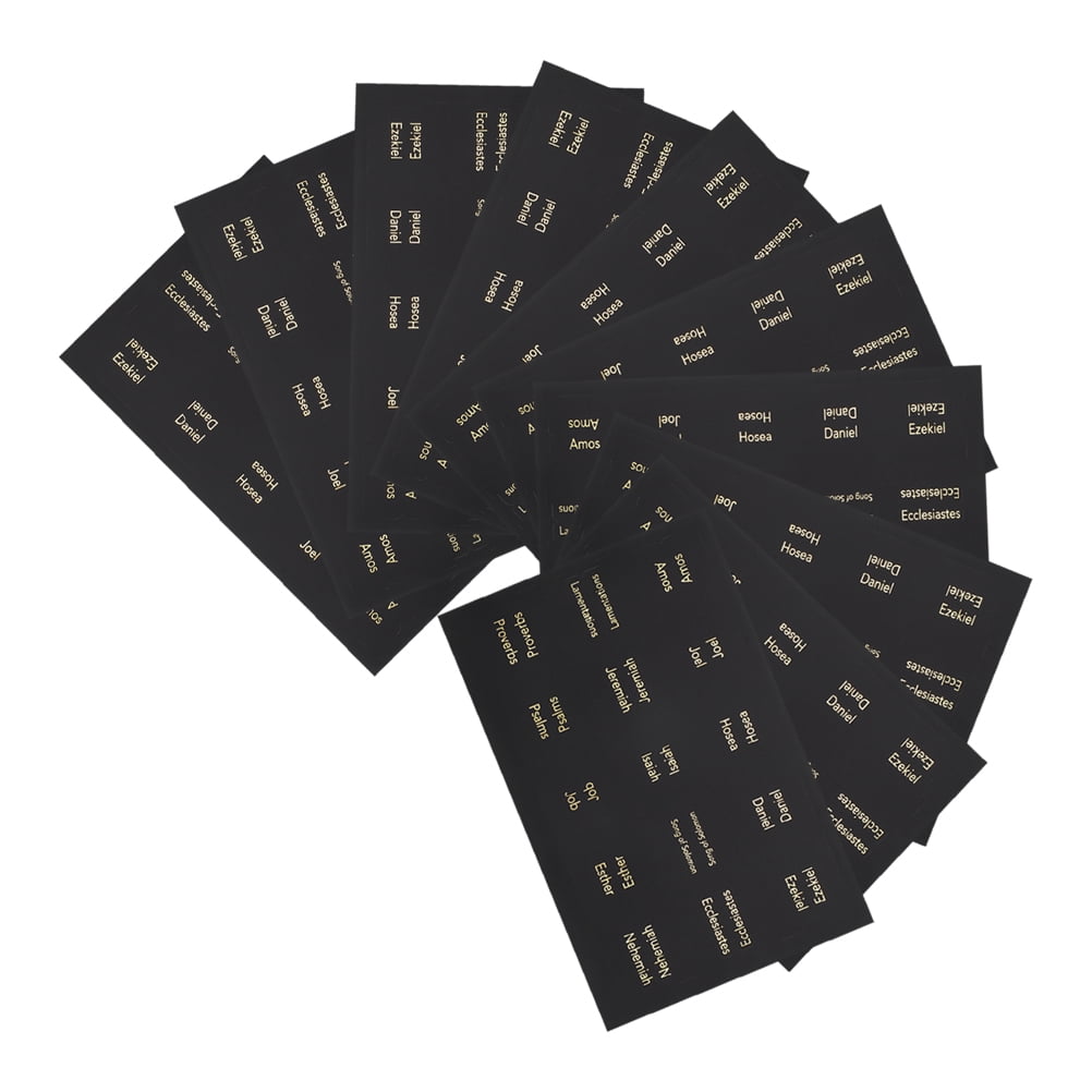 HEMOTON Black PVC Bible Index Tabs with Gold Foil Waterproof Design ...