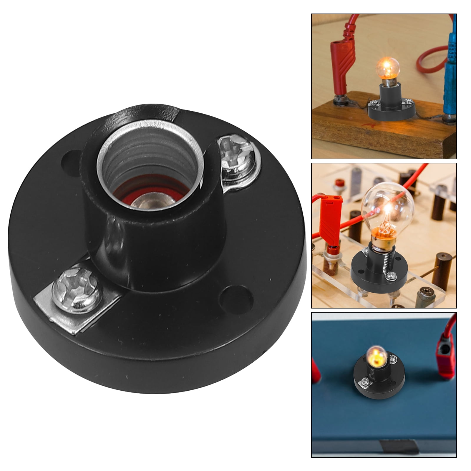 WHAMVOX E10 Light Bulb Socket Holder Black Plastic for Home Use with ...