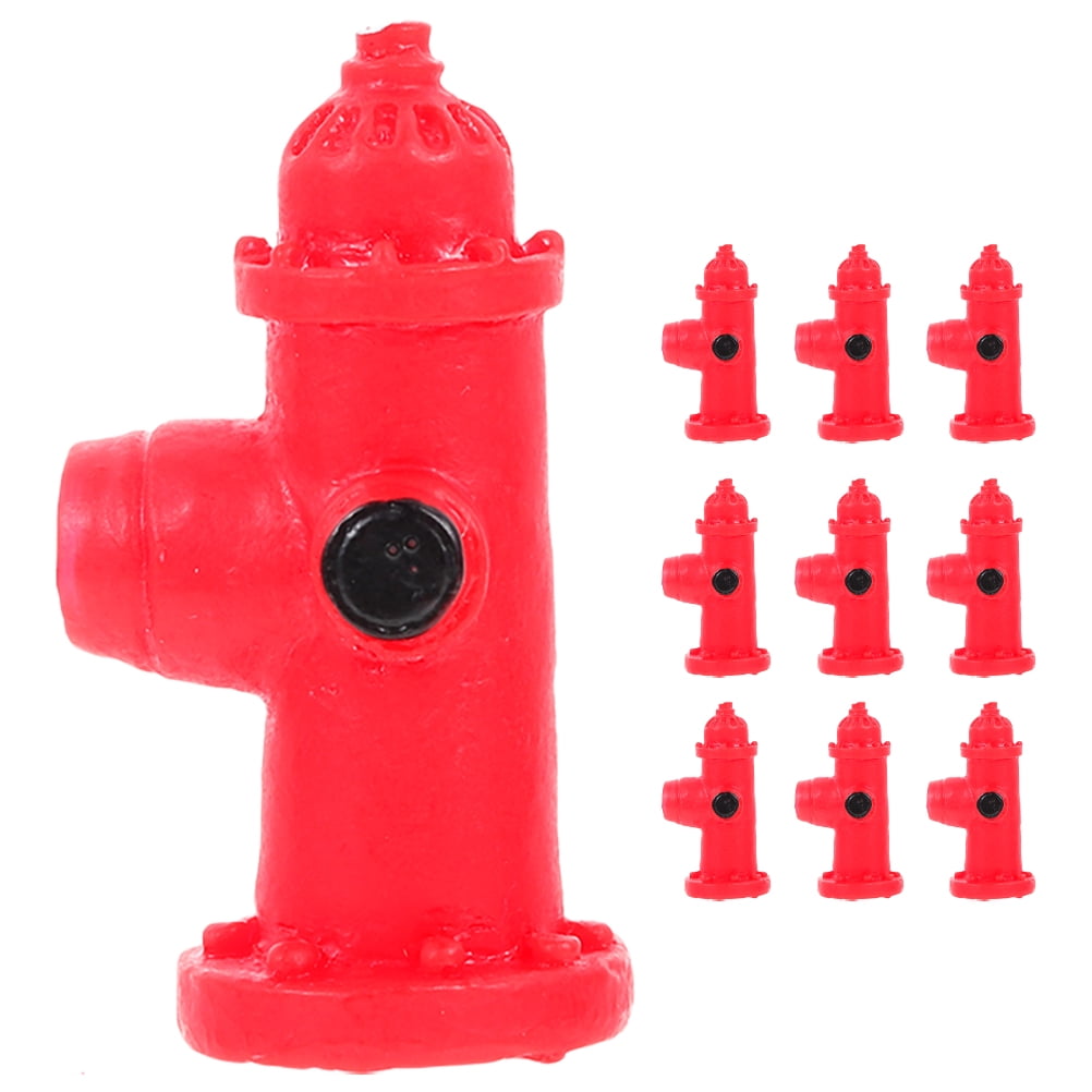 OUNONA 10Pcs Resin Traffic Sign Model Red Fire Hydrant Dollhouse ...