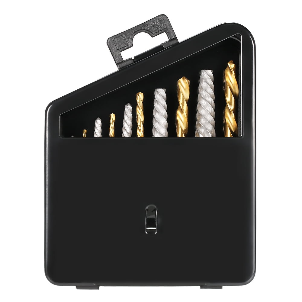 10pcs Left Hand Drill Bit Broken Bolt Damaged Screw Extractor Set with ...