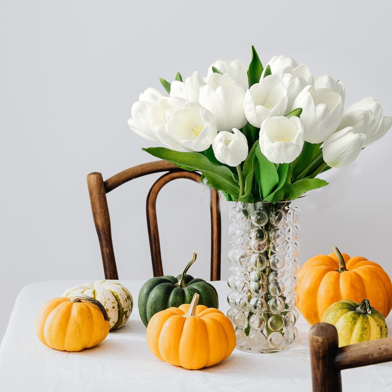 10pcs Light Pink Fake Tulips Full Real Touch Lifelike PU Silk Tulips ...