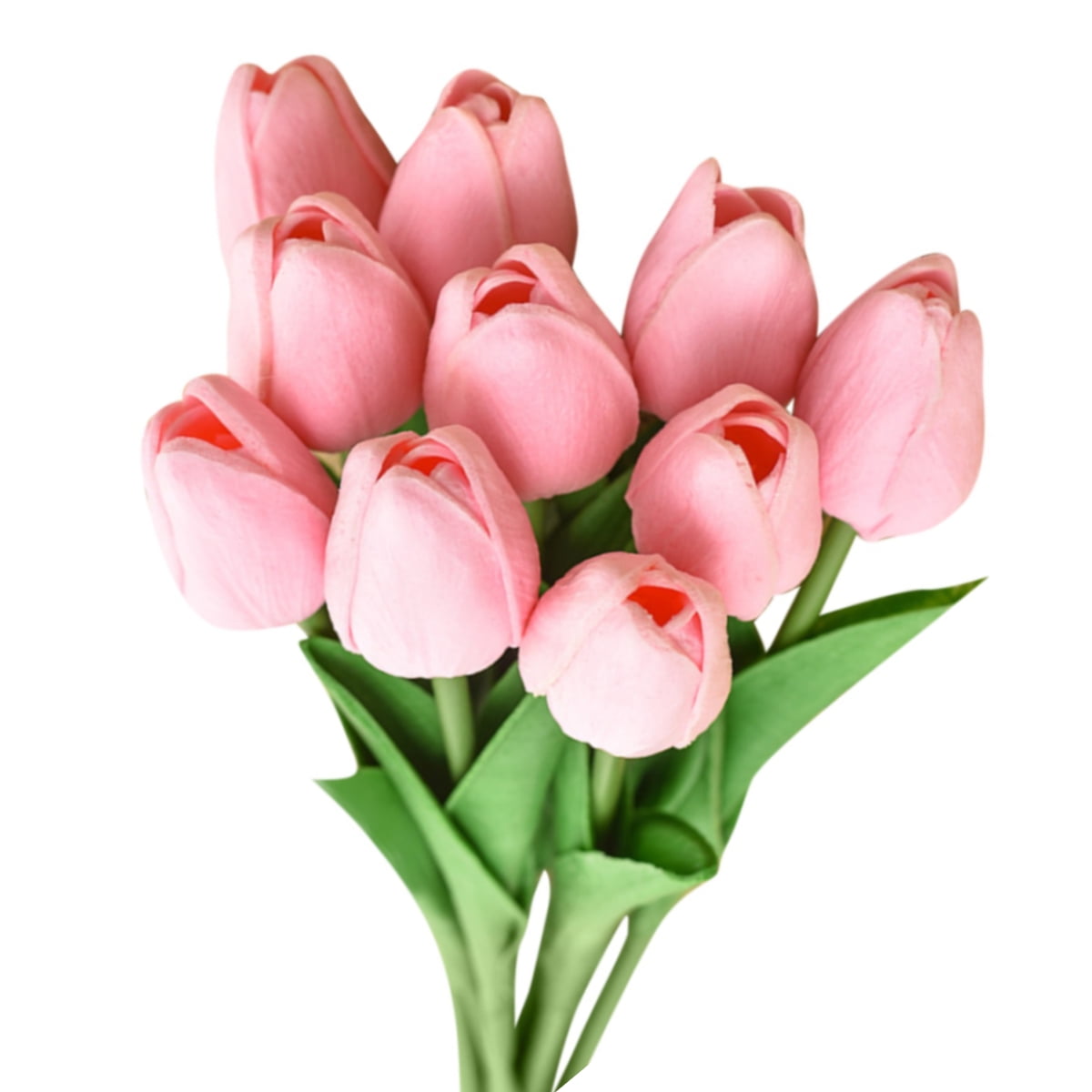 10pcs Light pink Flowers Artificial Tulip Stems Real Feel PU Tulips for ...