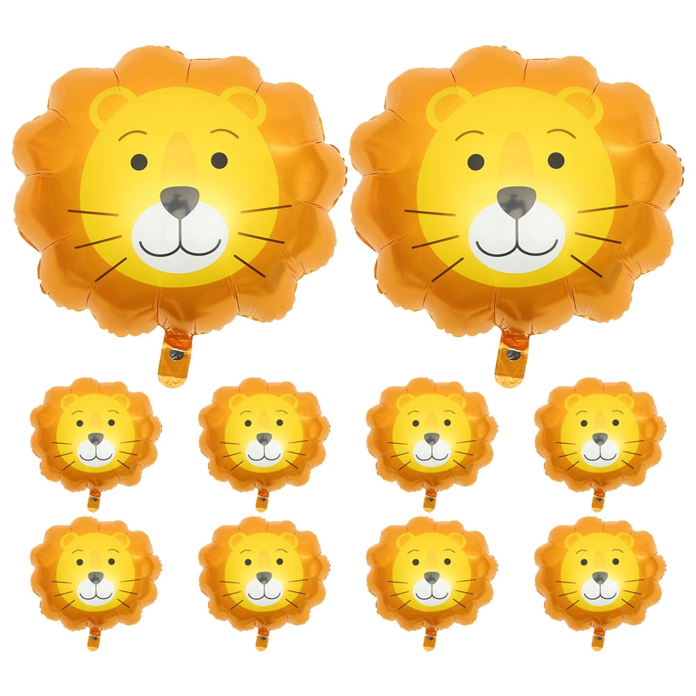 10pcs Lion Balloons Animal Party Decorative Balloons Cartoon Balloons ...