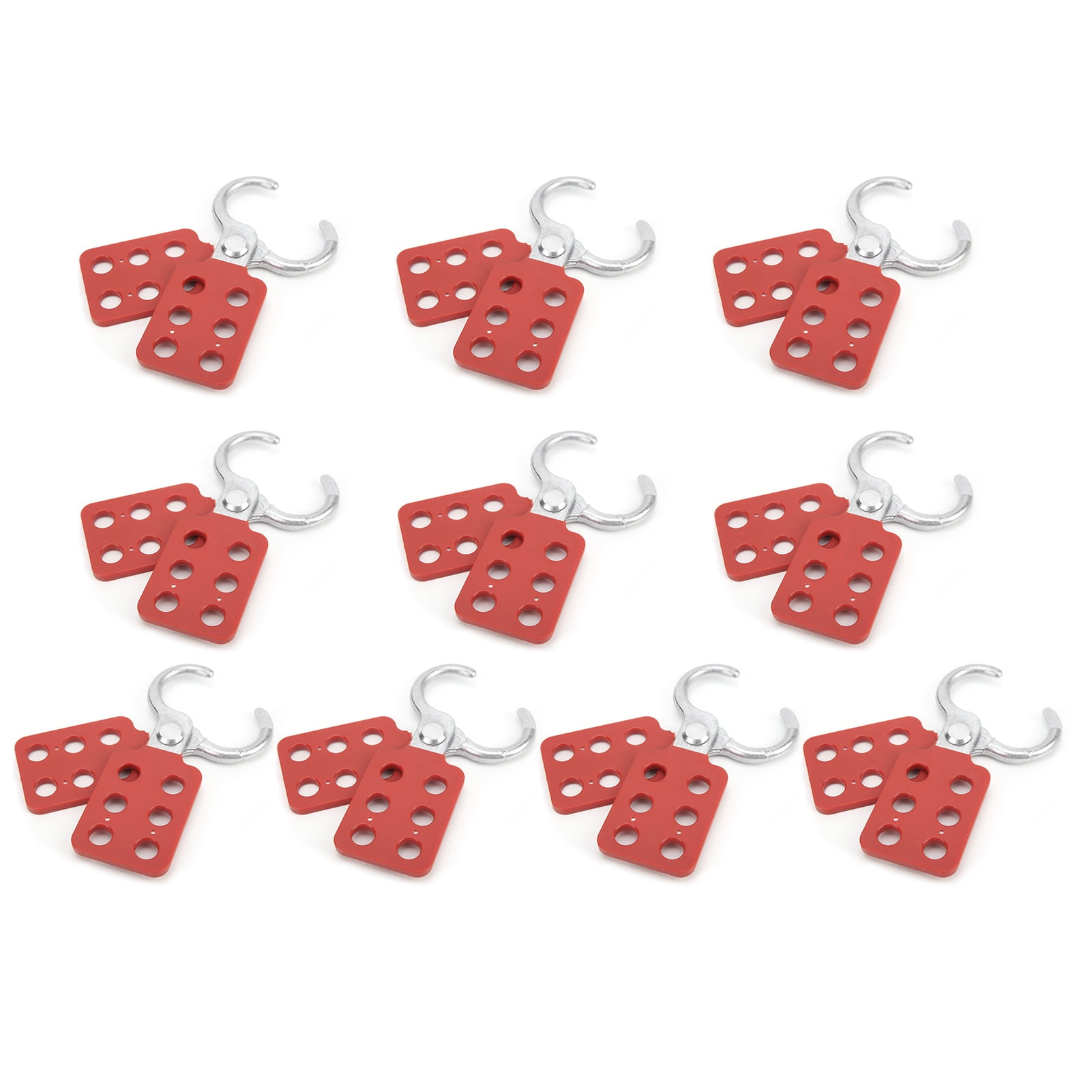 10pcs Lockout Hasp 25mm/1.0in 6 Holes Aluminium Red for Chemical ...
