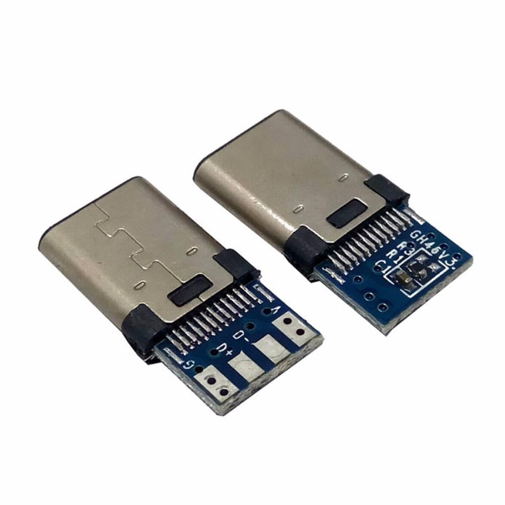 10pcs/Lot DIY 24pin USB 3.1 Type C USB-C Male welding soldering Plug ...