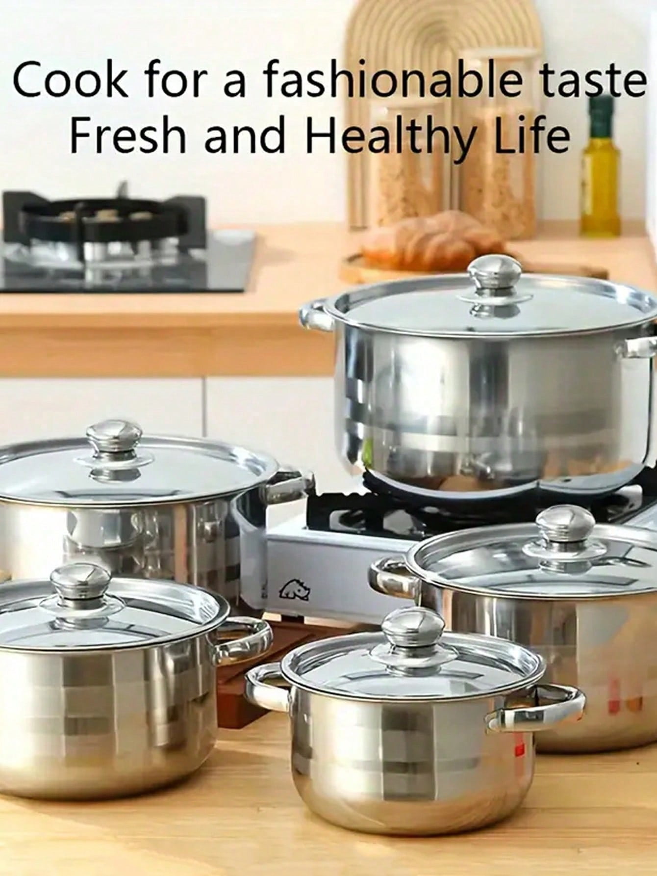 10pcs Luxury Stainless Steel Induction Cookware Set, Non-Stick ...