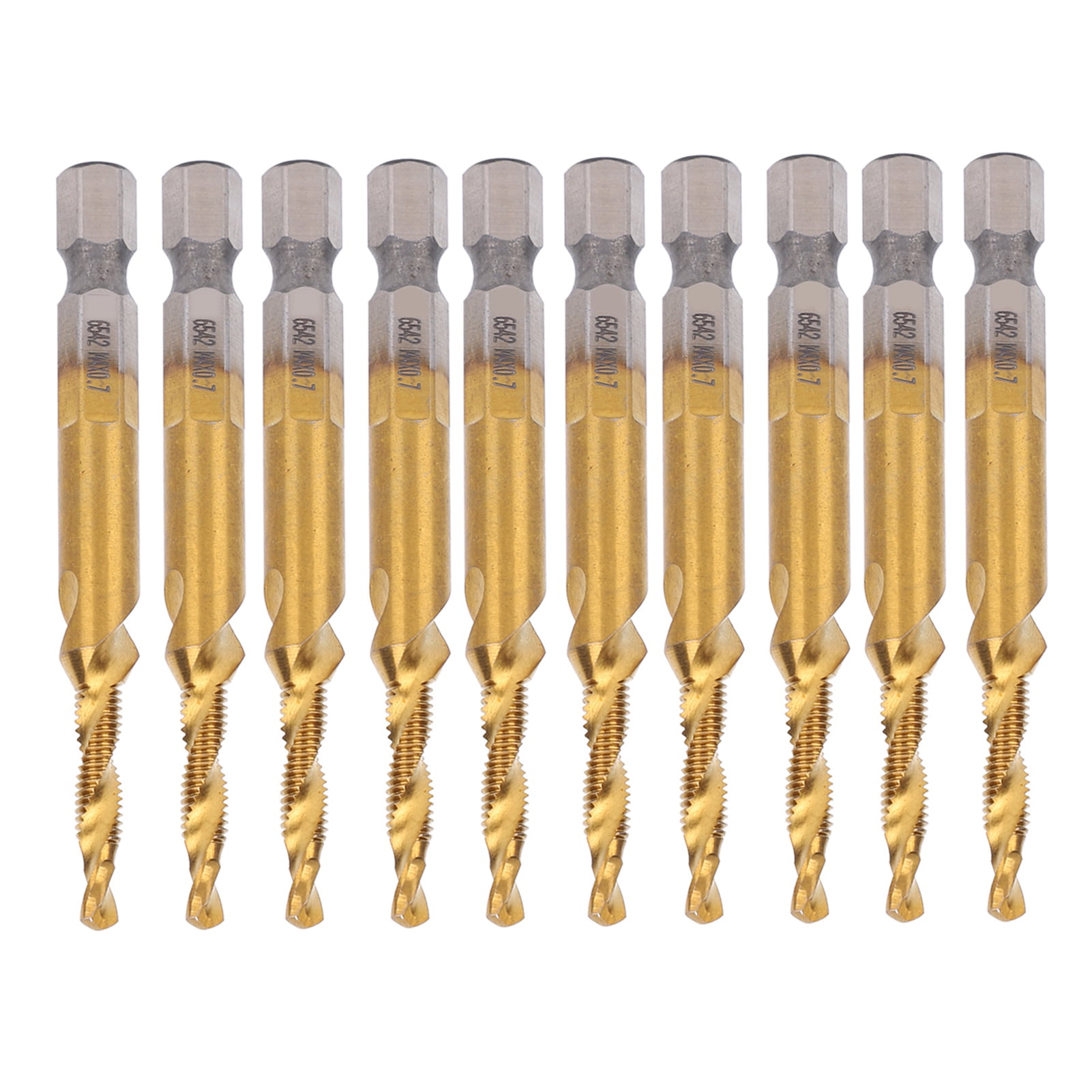 10pcs M4 HSS Screw Tap Kit, High-Speed Steel 3.3mm Drill Bits, Hex ...