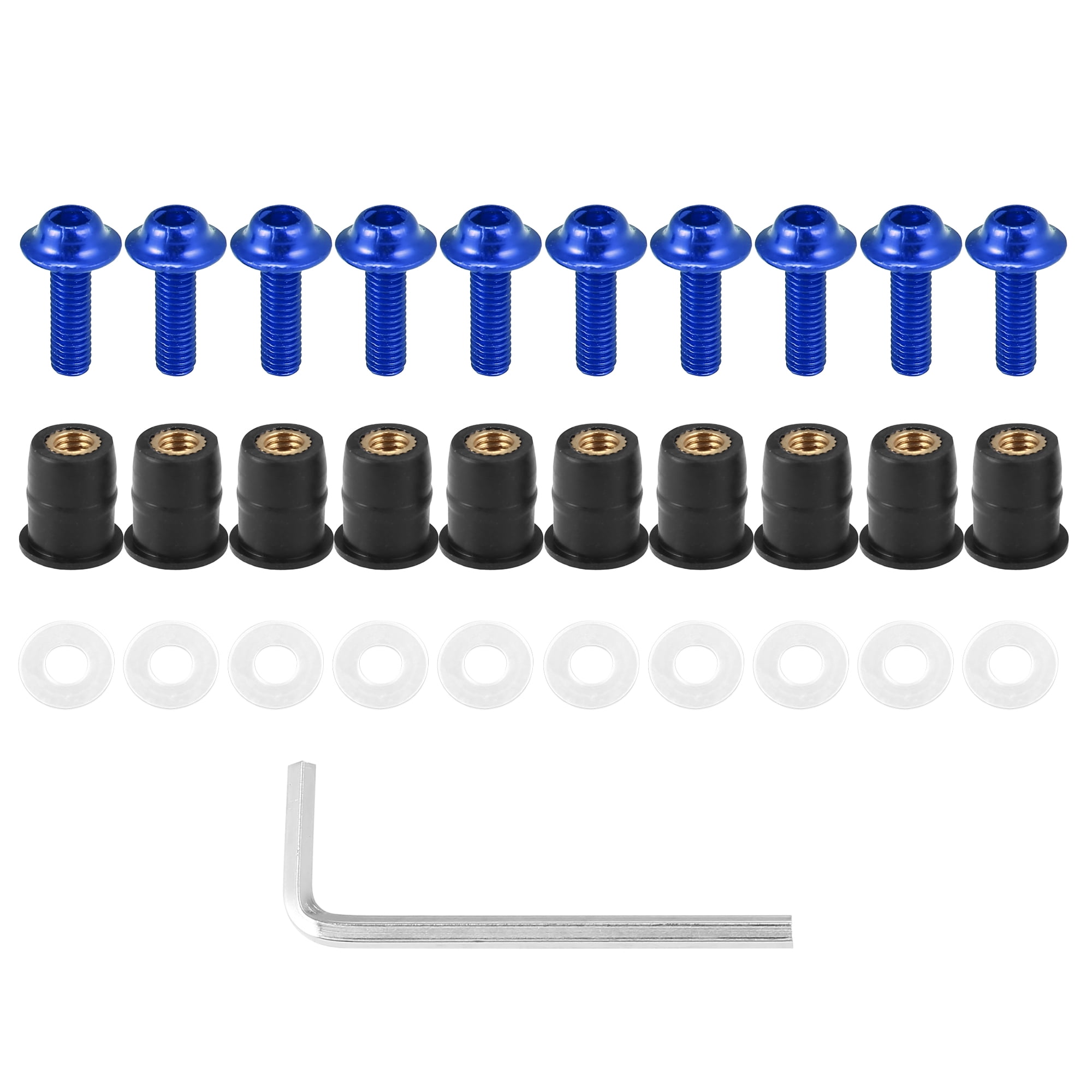 Motorcycle Windscreen 10-Pc Motorcycle Windshield Bolt Kit - Aluminum ...