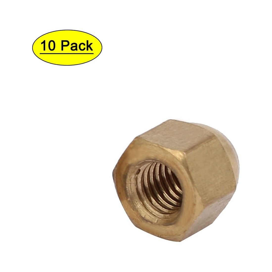 10pcs M5 Female Thread Nut DIN1587 Dome Cap Head Hex Brass Tone ...